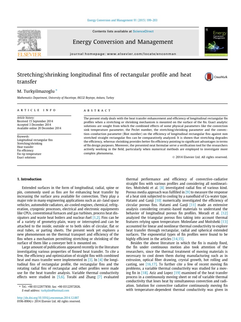 Stretching-Shrinking Longitudinal Fins of Rectangular Profile and Heat ...