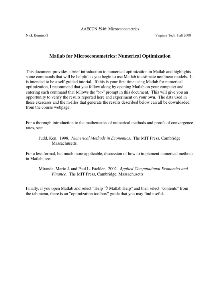 Estimating a Nonlinear Duration Model Using the Nelder-Mead Simplex ...