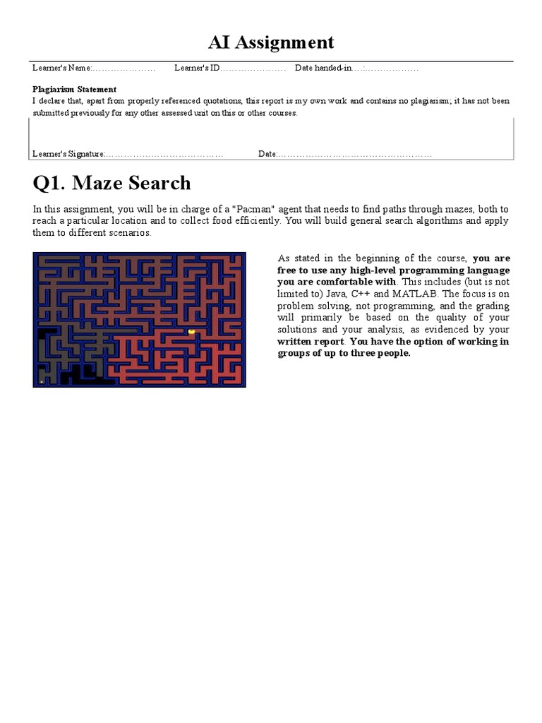 Maze Problem in Artificial Intelligence. | PDF | Algorithms | Cognitive Science