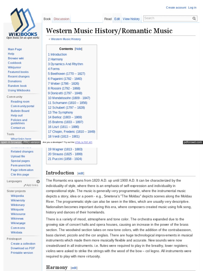 Western Music History/Romantic Music: Book Read | PDF | Classical ...