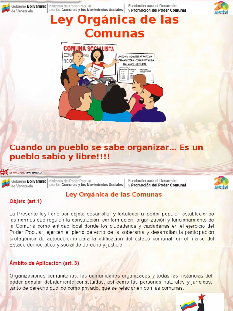 Ley Orgánica de las Comunas | PDF | Parlamento | Estado (política)