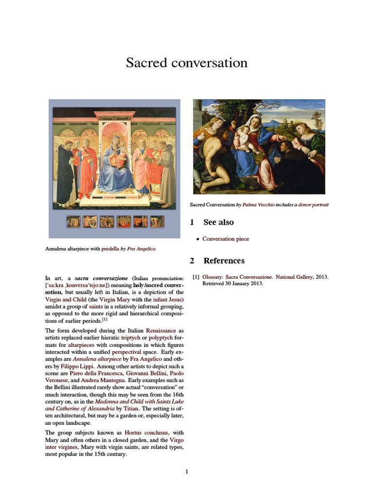 Sacred Conversation: 1 See Also | PDF | Paintings | Mary (Mother Of Jesus)