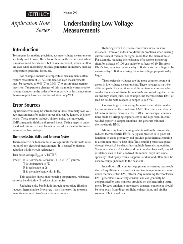 Low Voltage Measurement | PDF | Voltage | Electrical Resistance And ...