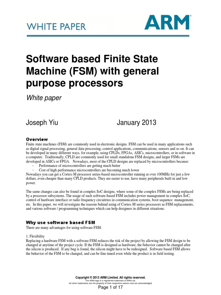 Software Based Finite State Machine (FSM) With General Purpose Processors | PDF | Central ...