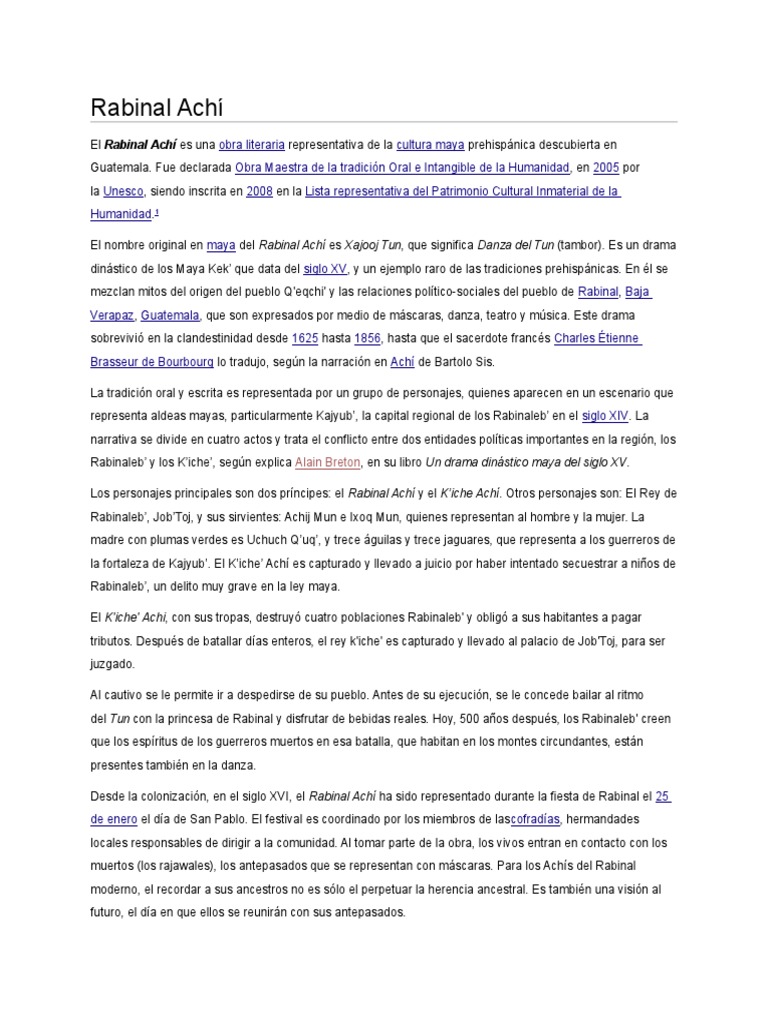 Rabinal Achí | Pueblos mayas | Cultura de las Americas
