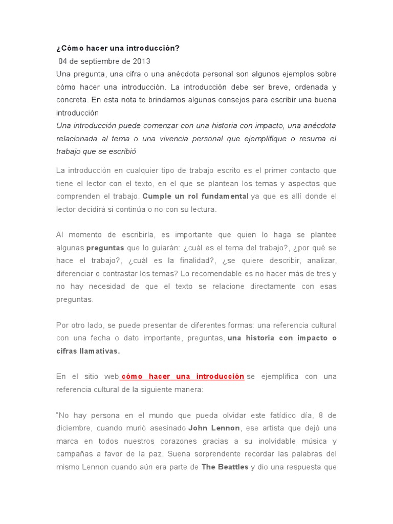 Cómo escribir una introducción efectiva | PDF | Ficción general