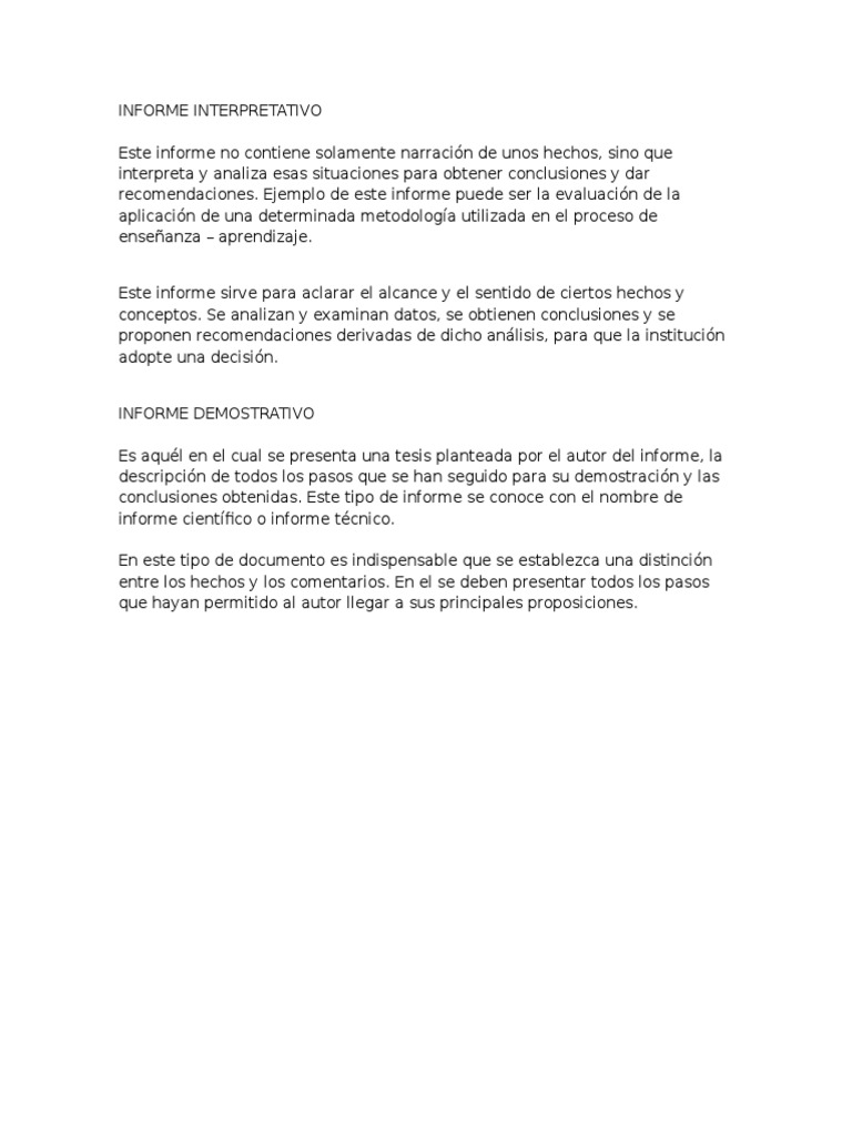 Informe Interpretativo | PDF