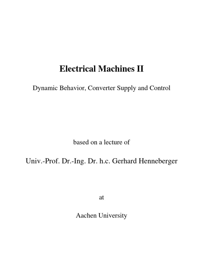 Electrical Machines II | PDF