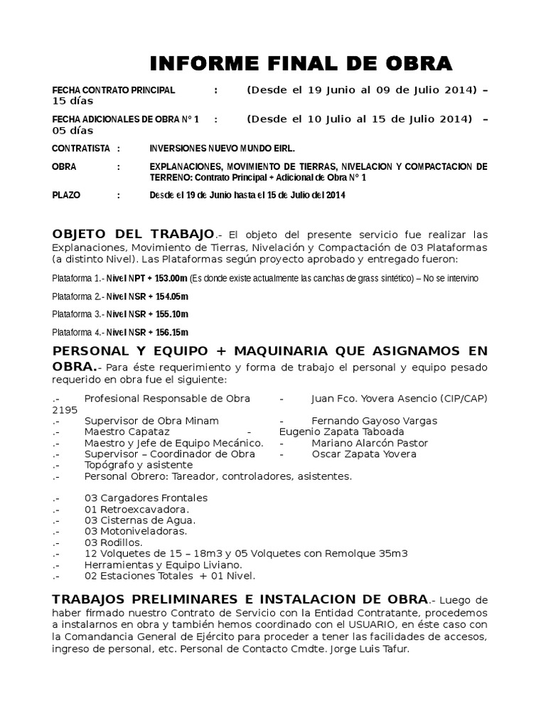 Informe Final de Obra