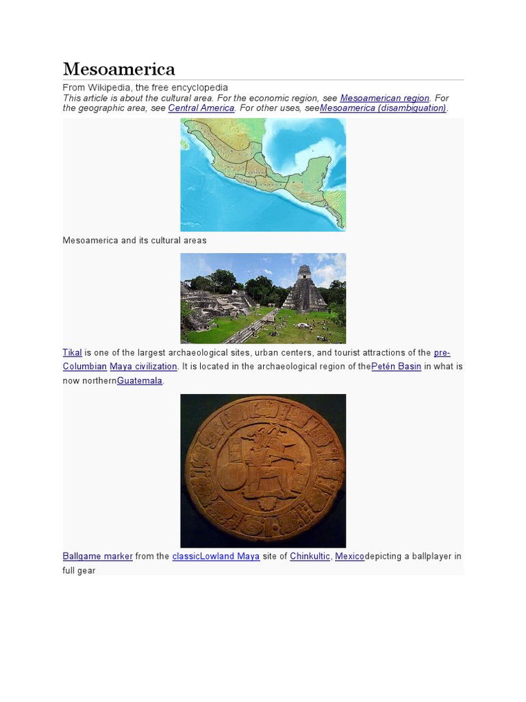 Mesoamerica: From Wikipedia, The Free Encyclopedia | PDF | Mesoamerica ...
