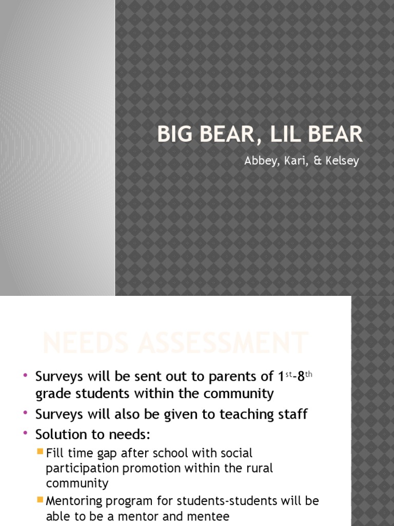 Big Bear, Lil Bear | PDF | Mentorship | Inclusion (Education)