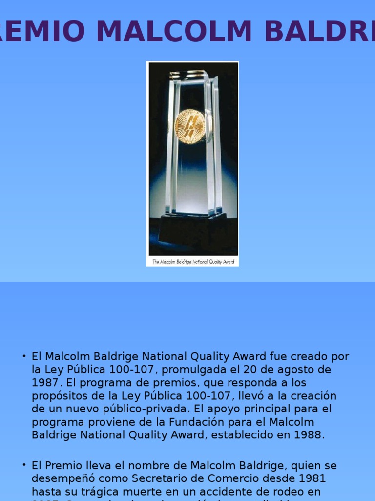 Premio Malcolm Baldrige | PDF | Planificación estratégica | Calidad ...