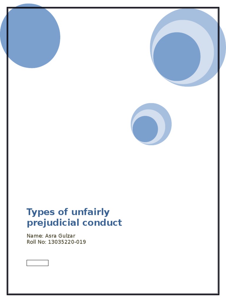 Types of Unfairly Prejudicial Conduct | PDF | Common Law | Government