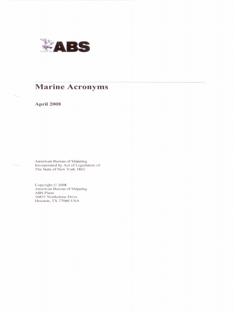 ABS Marine Acronyms | PDF