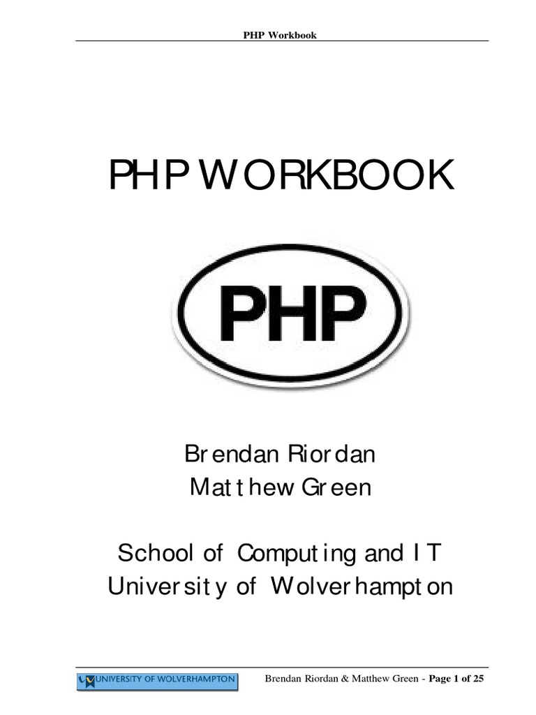 PHP Work Book | PDF | Php | Control Flow