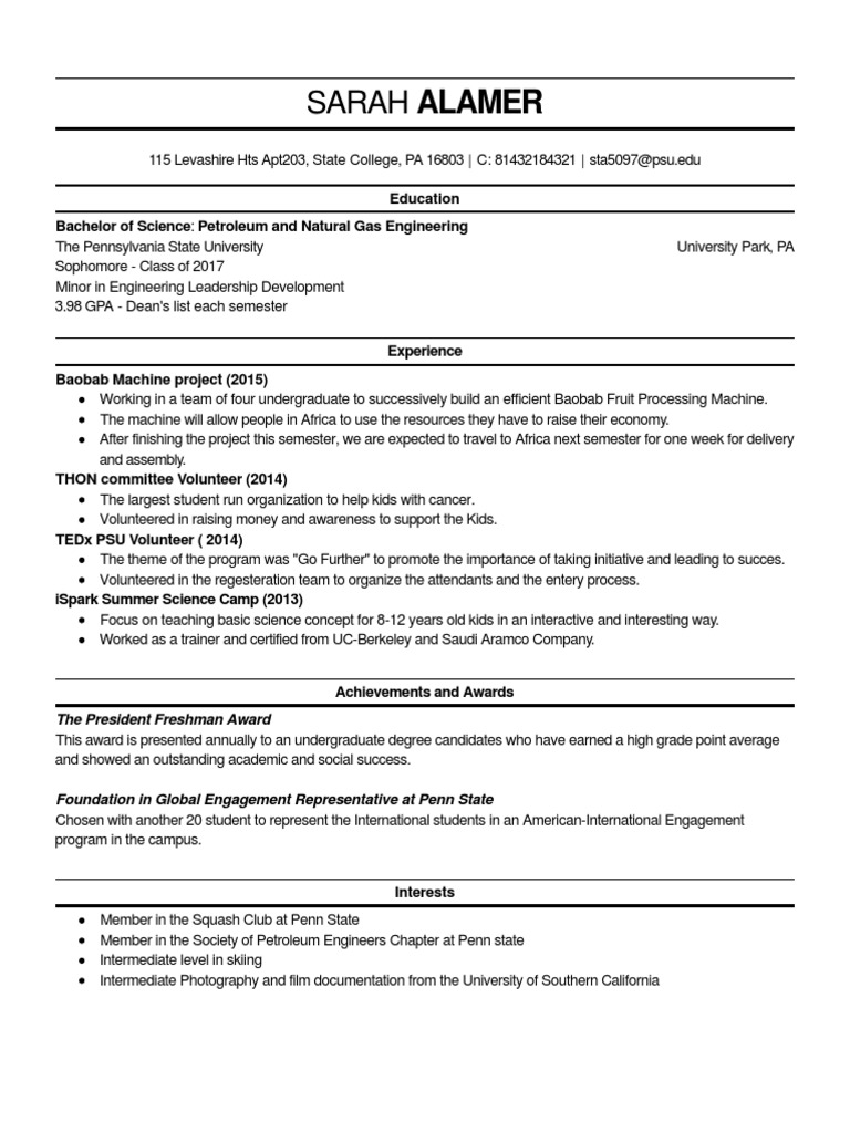 Sarah Alamer Resume | PDF