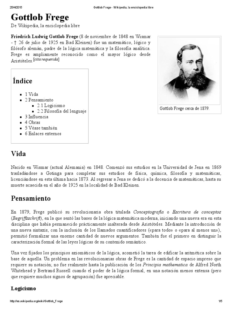 Gottlob Frege | PDF | Gottlob Frege | Lógica