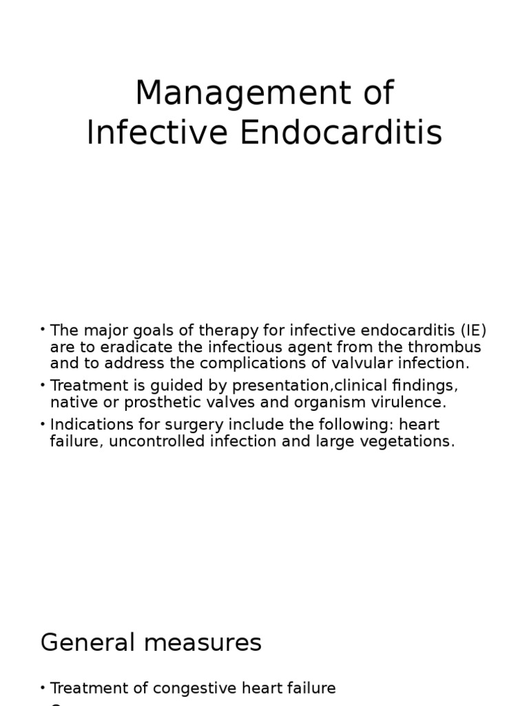 Management of Infective Endocarditis | PDF | Diseases And Disorders ...