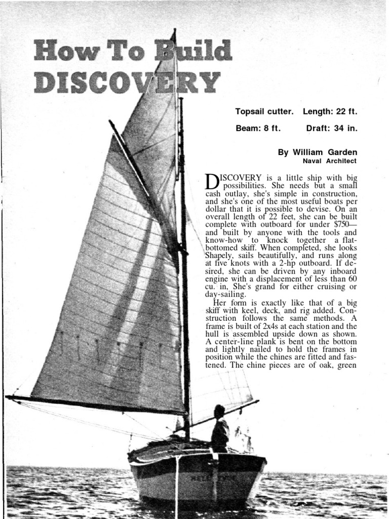 Discovery Topsail Cutter | PDF | Hull (Watercraft) | Water Transport