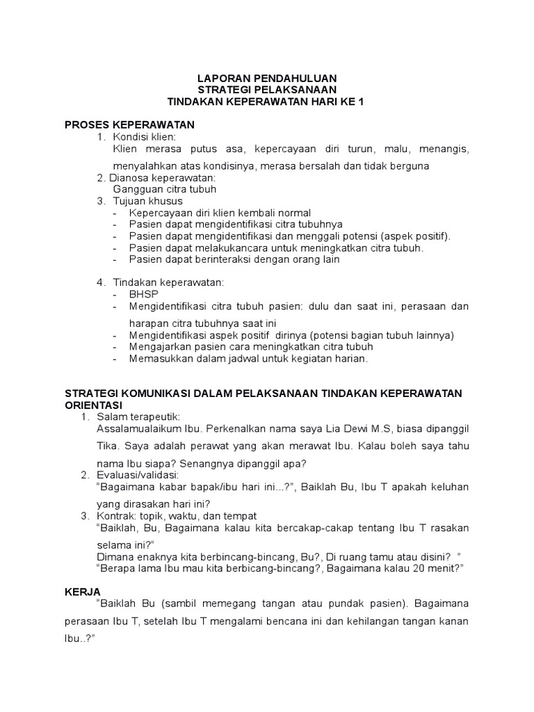 SPTK Gangguan Citra Tubuh | PDF