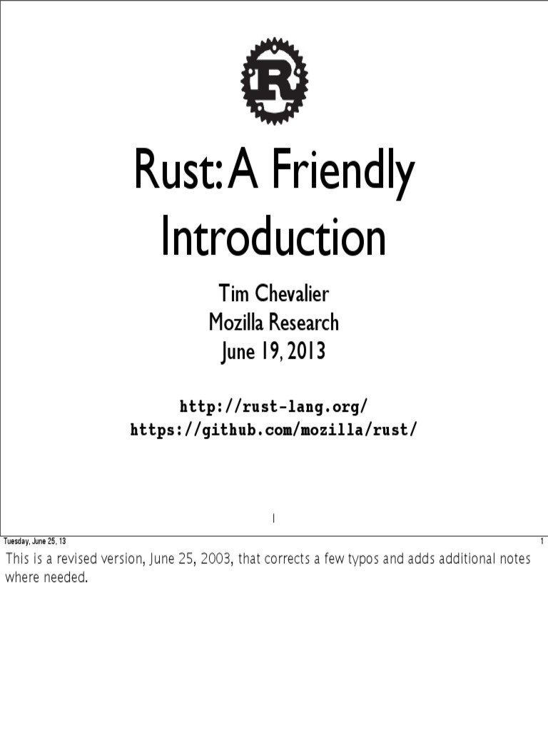 Rust Tutorial Pdf Pointer Computer Programming C Programming Language