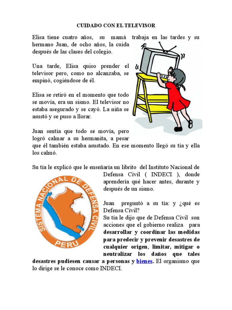 Indeci Ficha de Comprensión Lectora | PDF | Temblores | Primeros auxilios