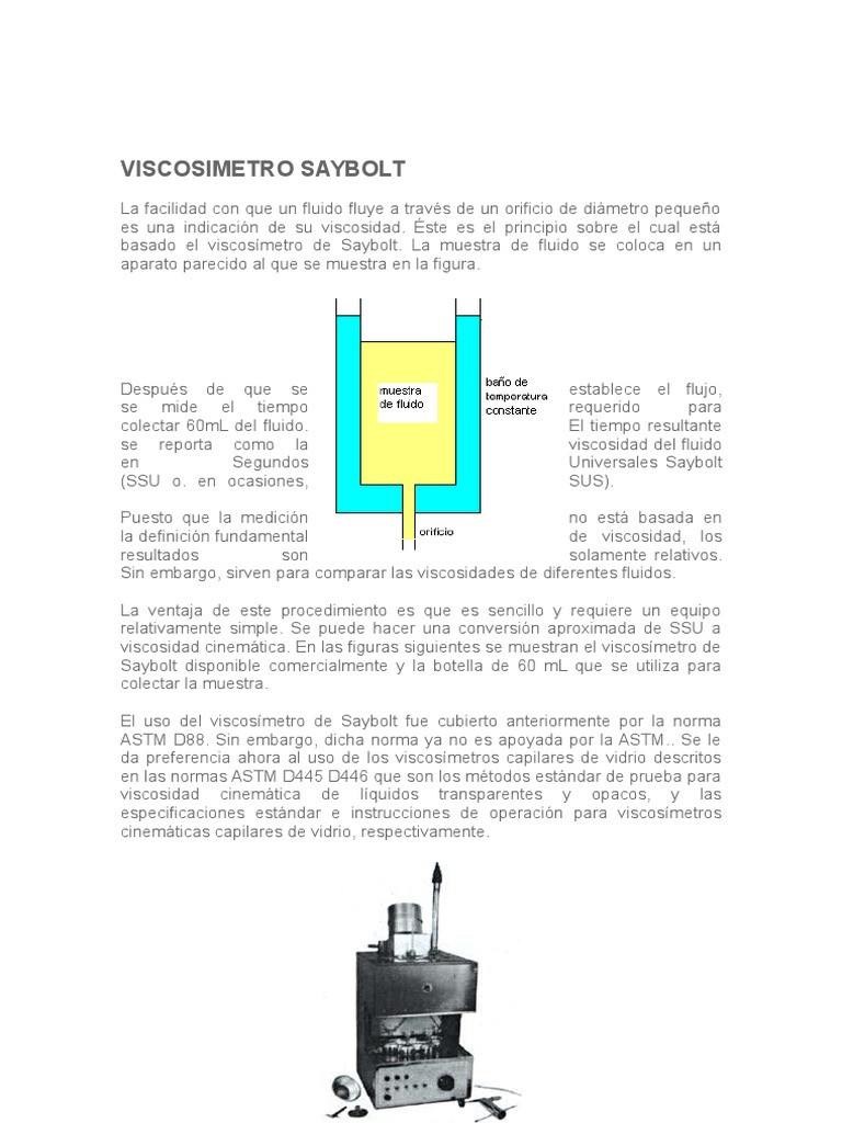 Viscosimetro Saybolt | PDF Viscosimetro Saybolt | PDF