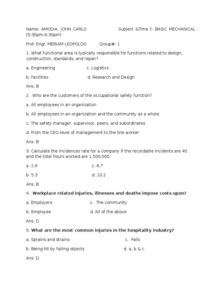 Report of OSH | Occupational Safety And Health | Safety