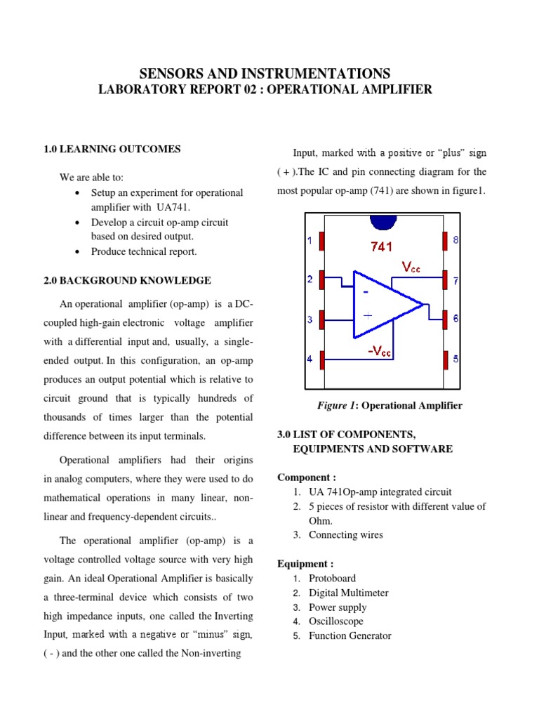 Sensor Lab Report: Op-Amp | PDF | Operational Amplifier | Amplifier