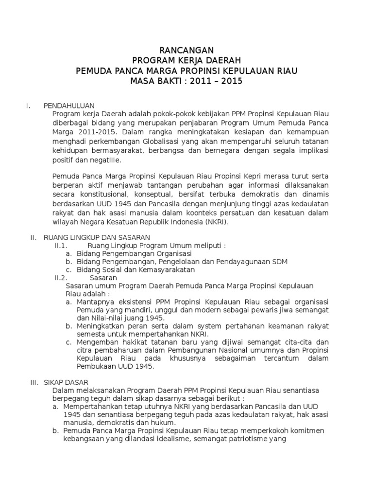 RANCANGAN Program Kerja | PDF