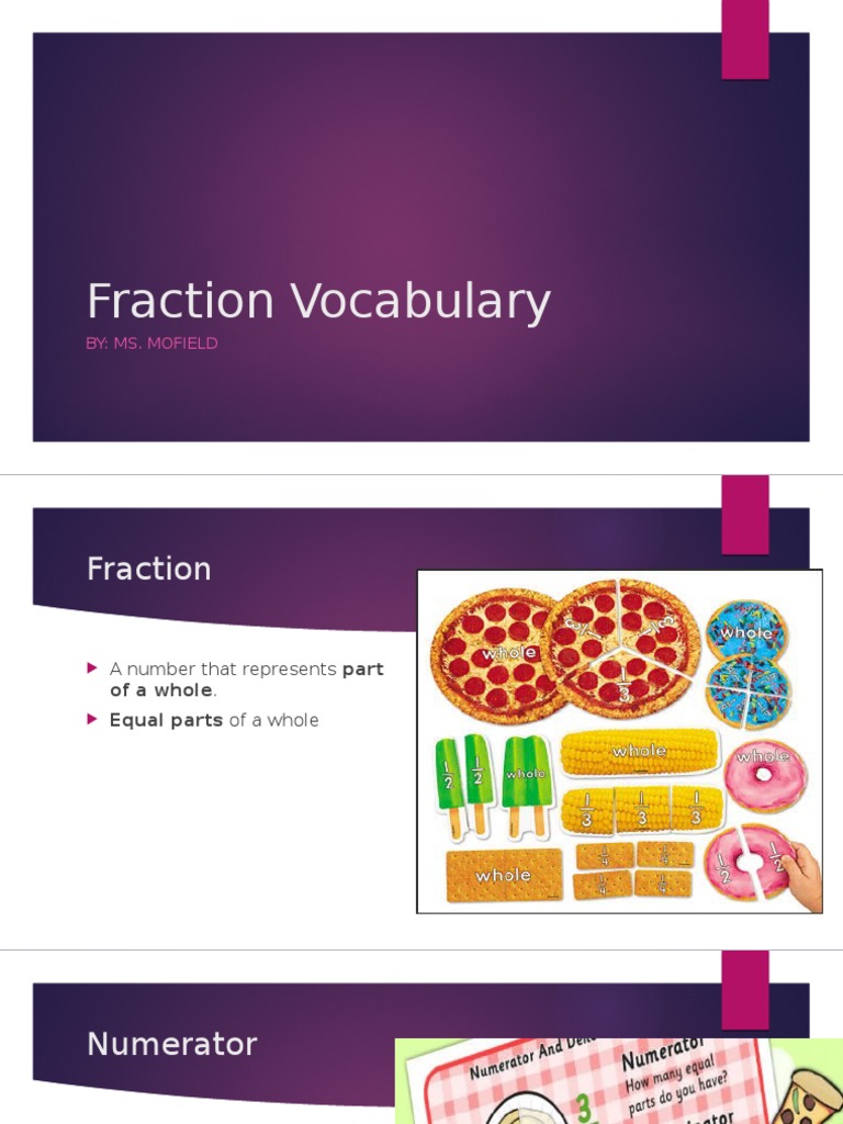 Essential Fraction Vocabulary Guide | PDF