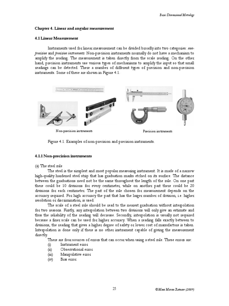 Chapter 4 - Linear and Angular Measurement | PDF | Measurement ...