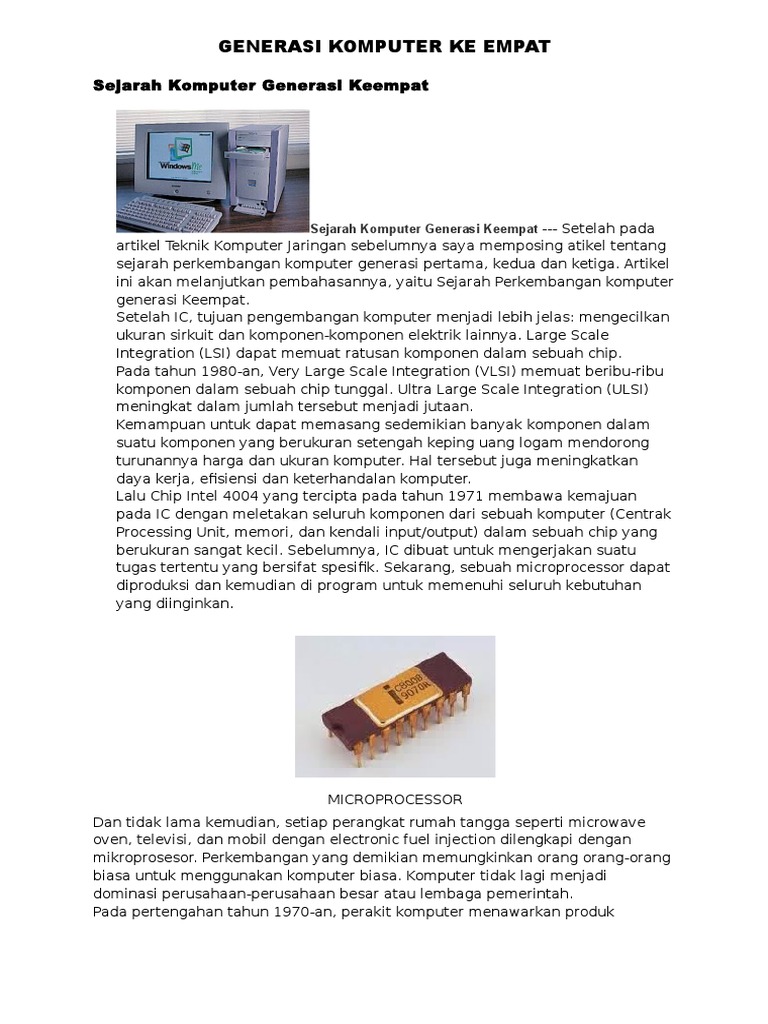 Komputer Generasi Ke Empat | PDF
