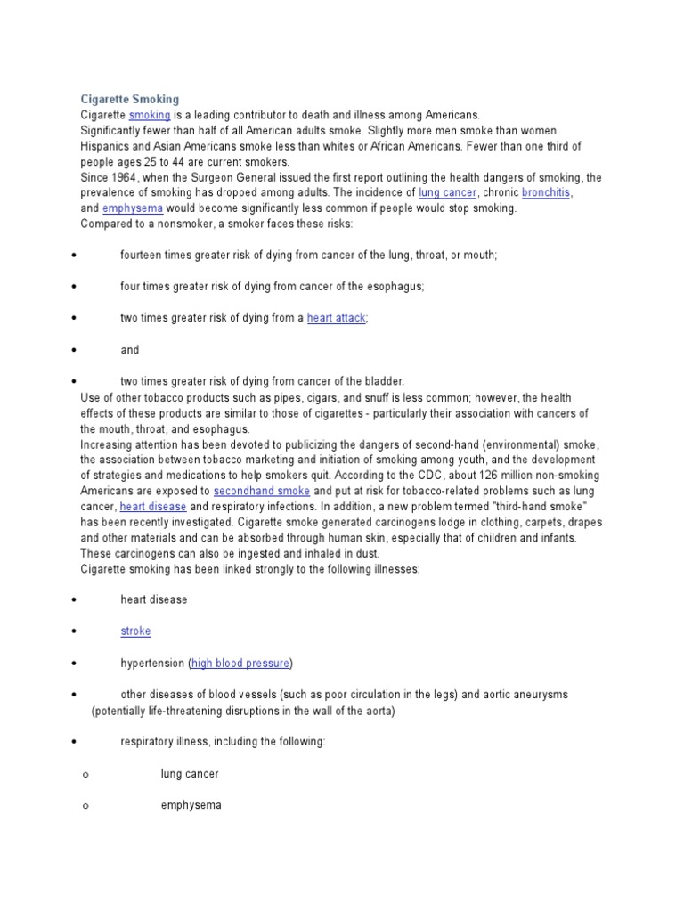 Cigarette Smoking | PDF | Tobacco Smoking | Addiction