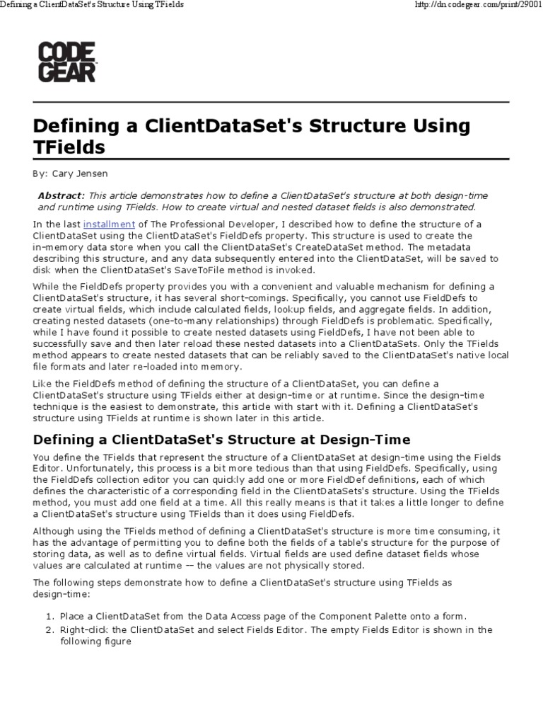 ClientDataSet in Detail3 | PDF | Data Type | Metadata