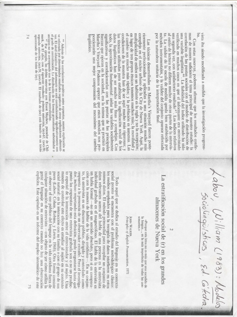 Labov Estratificación (R) | PDF