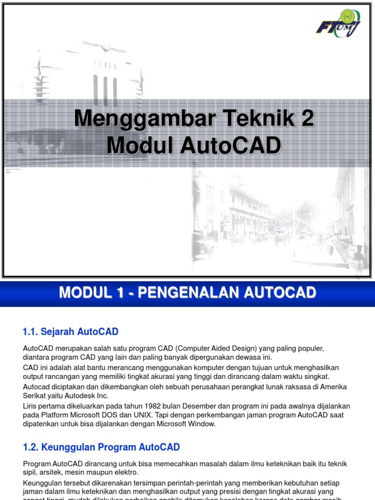Modul AutoCAD - Menggambar Teknik 2 - 1st (Rev 060314) PDF | PDF