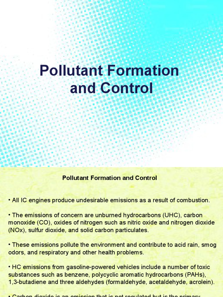 Pollutant Formation and Control | PDF | Exhaust Gas | Combustion
