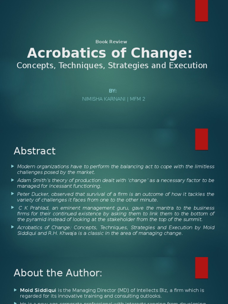 Acrobatics of Change Book Review | PDF | Brainstorming | Leadership