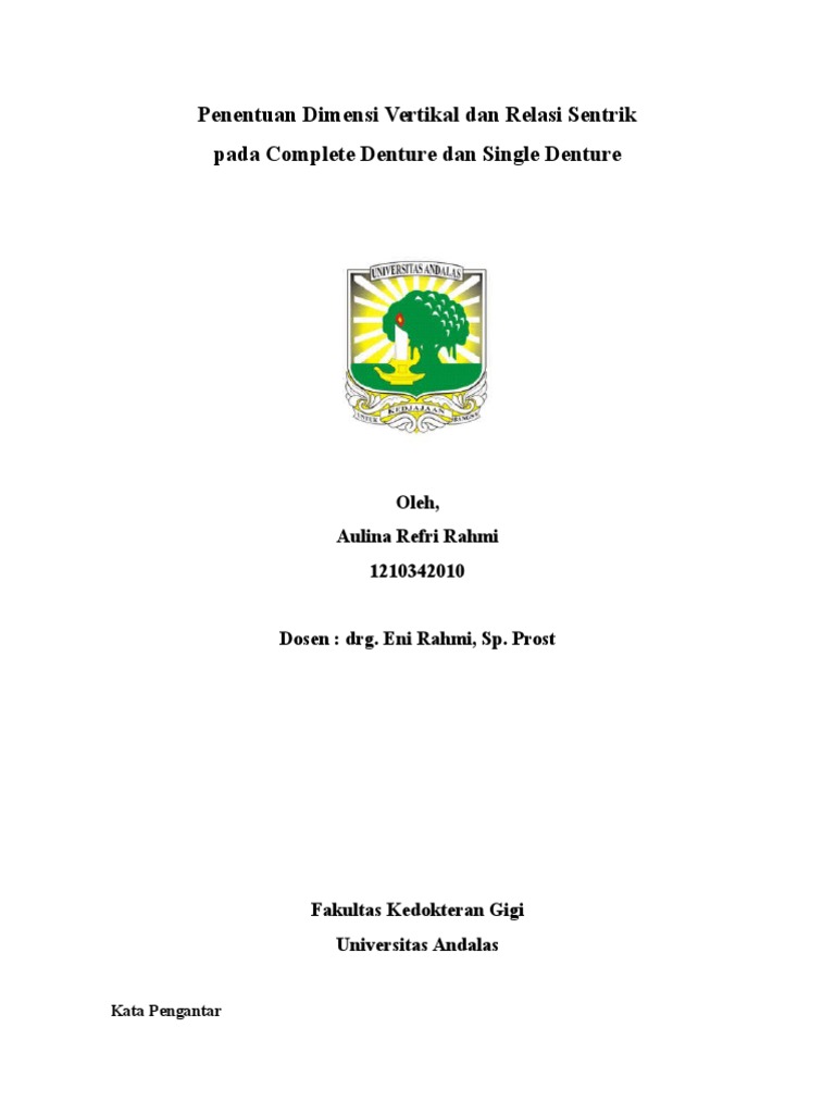 Penentuan Dimensi Vertikal Dan Relasi Sentrik | PDF