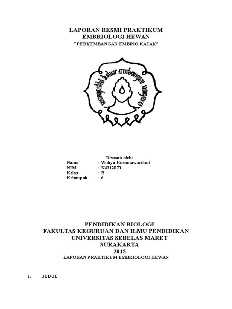 LAPORAN RESMI PRAKTIKUM Perkembangan Embrio Katak | PDF