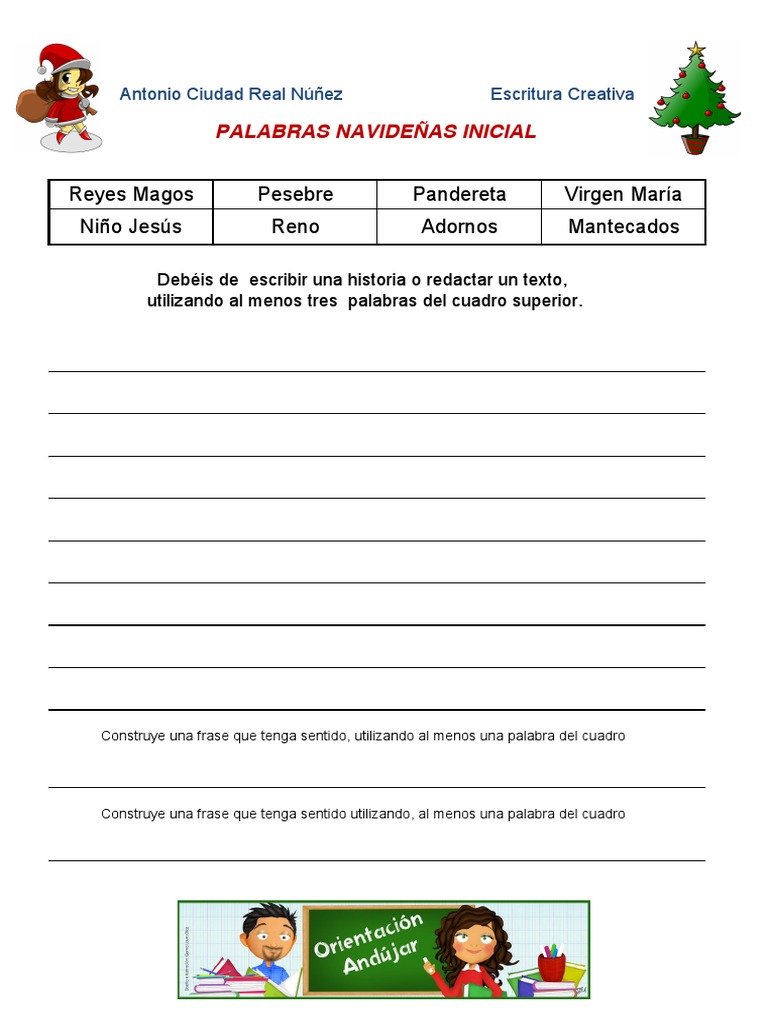 Escritura Creativa Navidad Inicial | Descargar gratis PDF | Reyes Magos ...