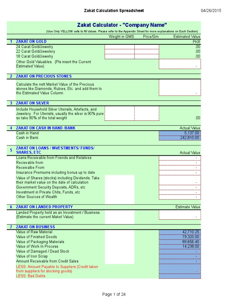 Zakat_Calculation Sheet.xlsx | Stocks | Balance Sheet