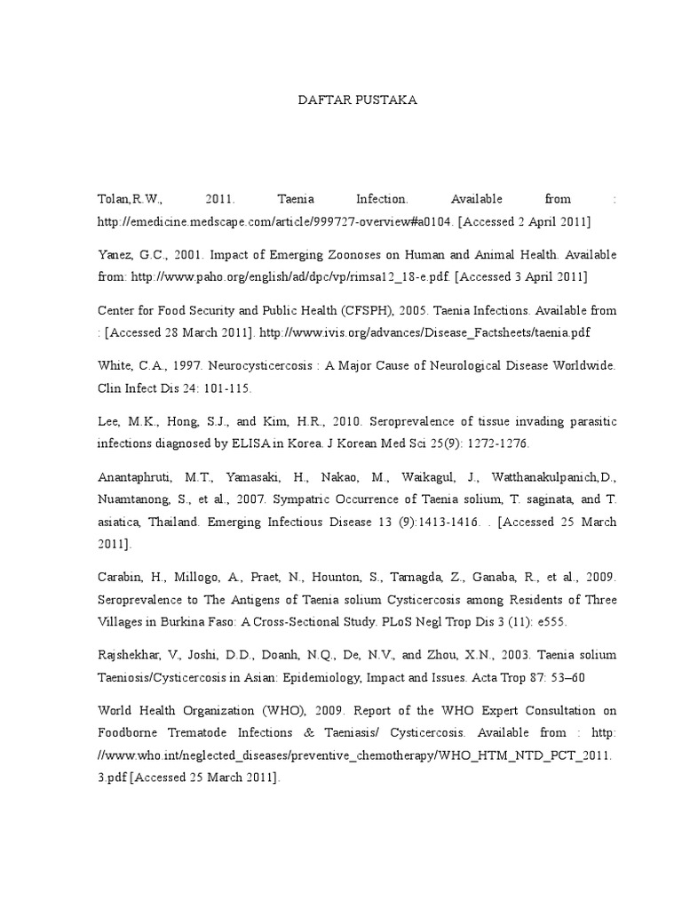 Dapus | PDF | Parasitology | Health Sciences