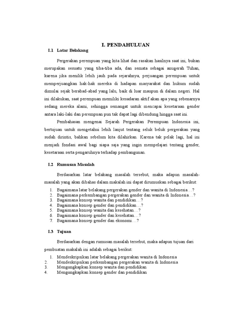 Pergerakan Wanita Dan Gender Di Indonesia | PDF