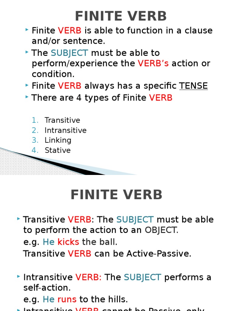 Finite Verb | PDF | Verb | Subject (Grammar)