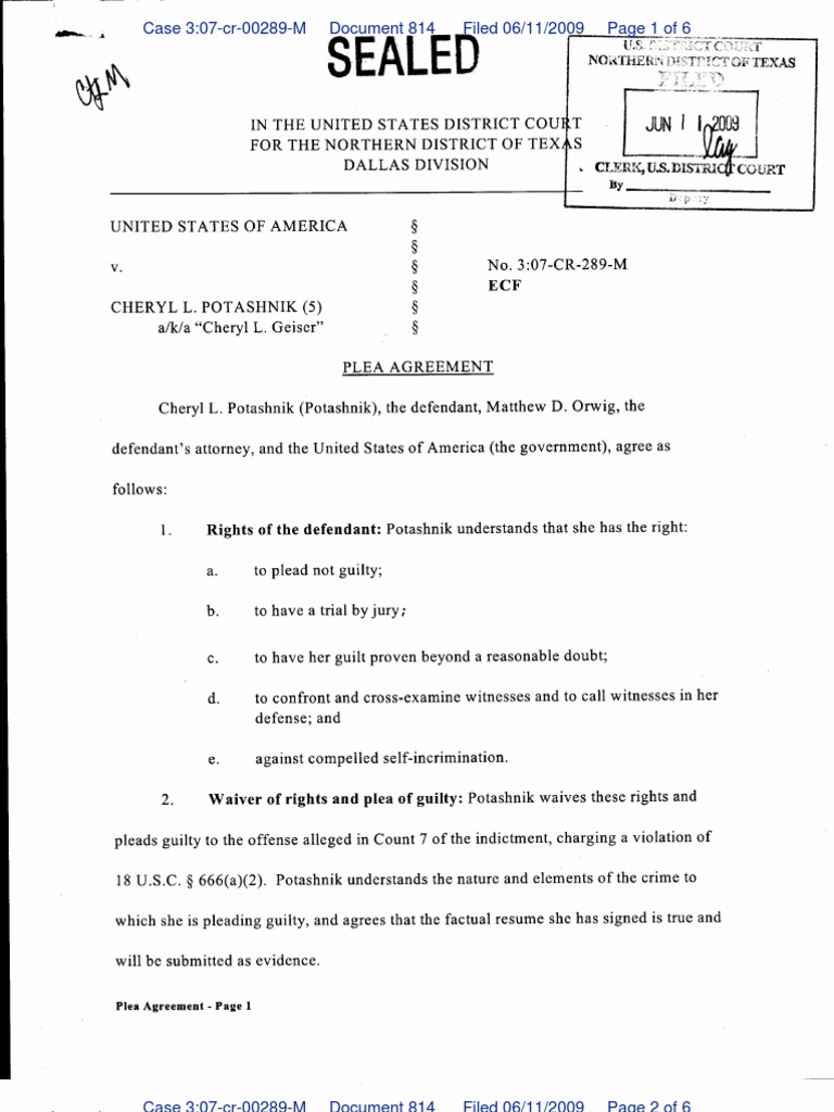 Case 3:07-cr-00289-M Document 814 | PDF | Business | Law
