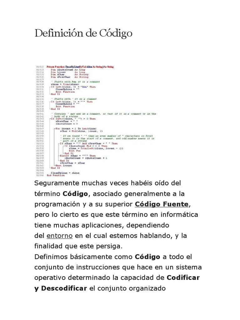 Definición de Código | PDF | Lenguaje de programación | Ascii