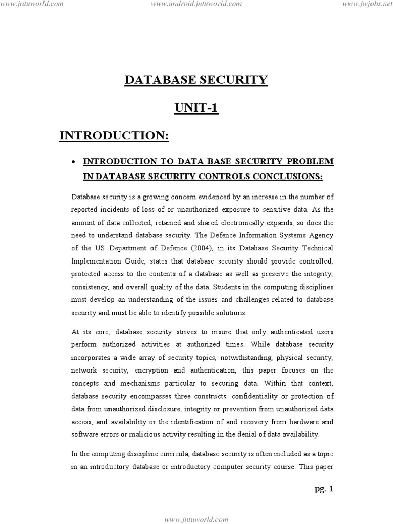 Database Security Notes | Download Free PDF | Databases | Denial Of ...