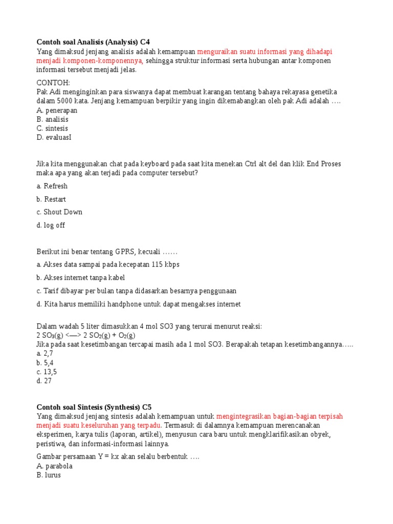 Soal Ujian Berpikir Kritis | PDF